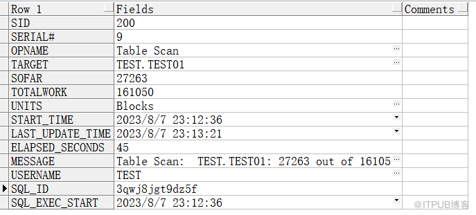 oracle 查看数据库操作进度的方法一表插入进度查看_ITPUB博客