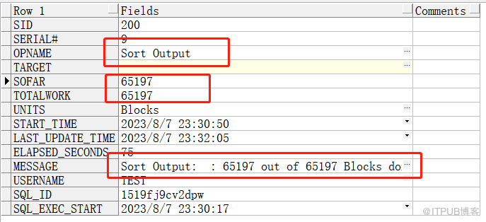 oracle 查看数据库操作进度的方法一索引创建进度查看_ITPUB博客