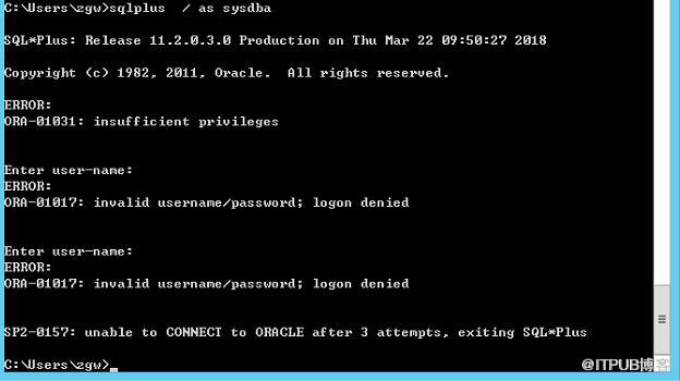 ORACLE ORA-01017&SP2-0157与sys密码重置-CSDN博客